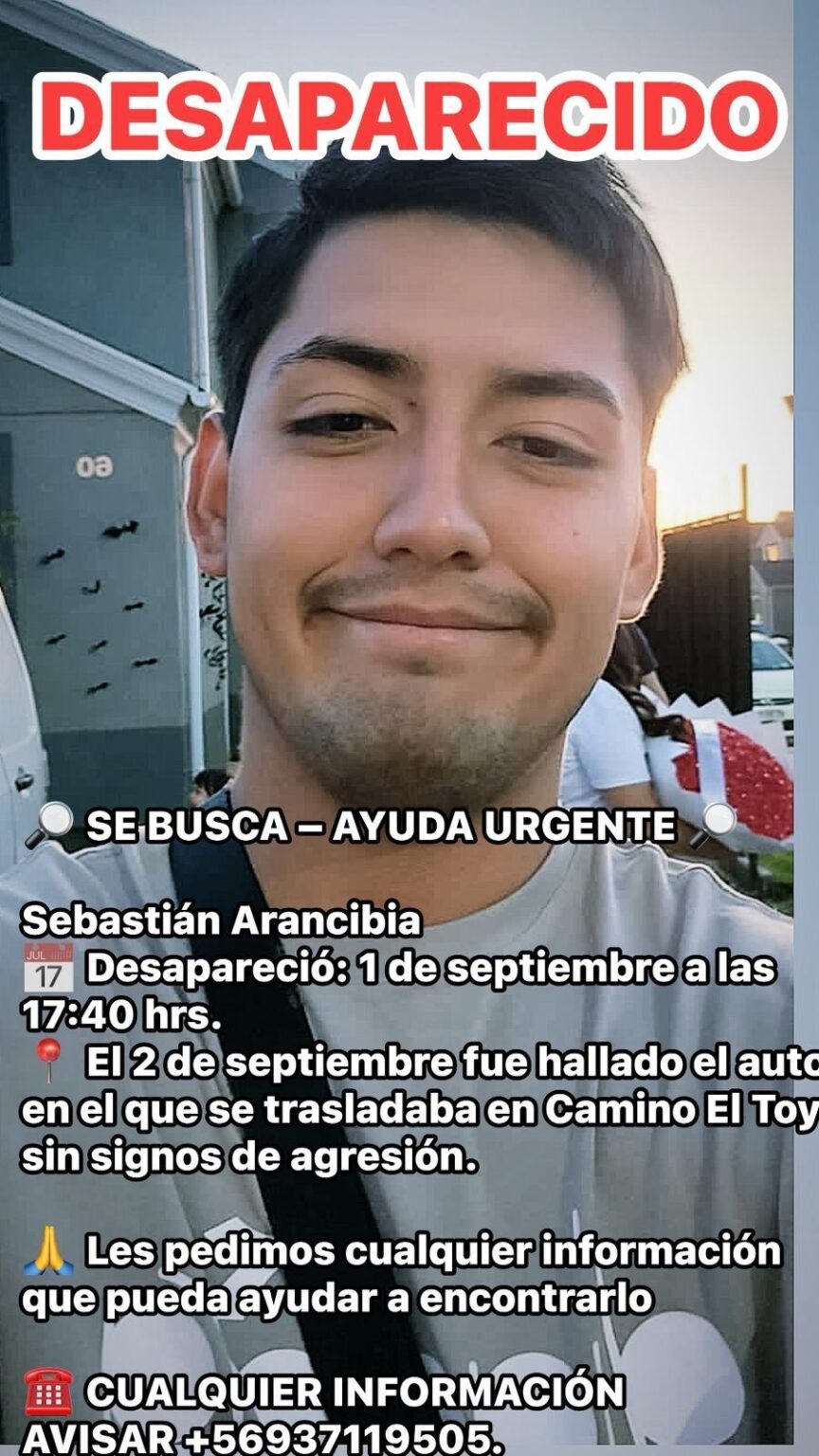 Continúa la búsqueda de Sebastián Arancibia, el joven puentealtino ...